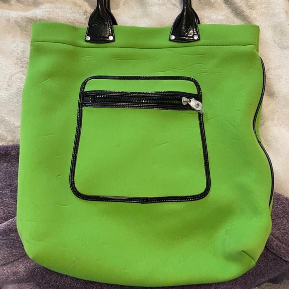 Co Lab | Bags | Co Lab Purse Neoprene Lime Green Tote With Black ...